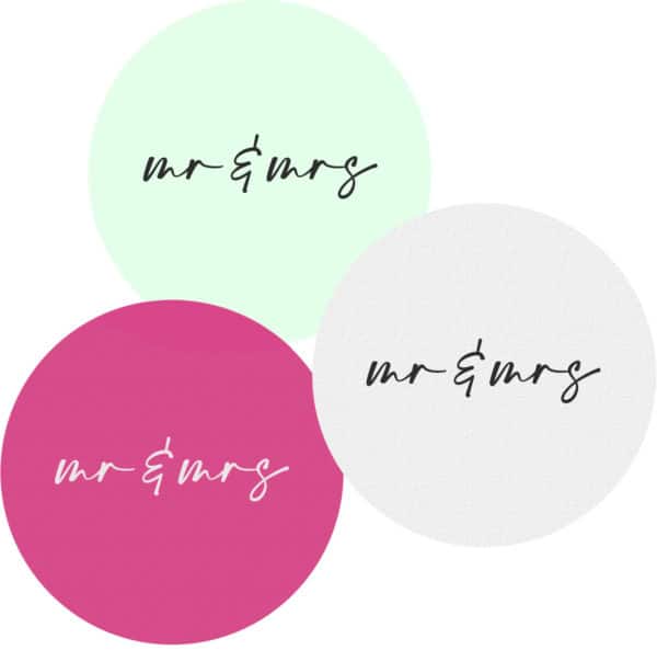 Mr & Mrs Sticker Clear Confetti Packets – Wedthing