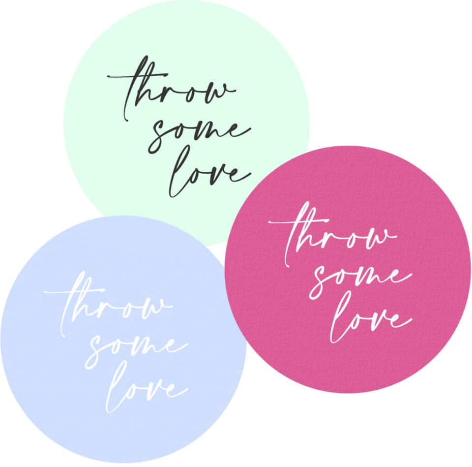 Throw Some Love Calligraphy Sticker Clear Confetti Packets – Wedthing