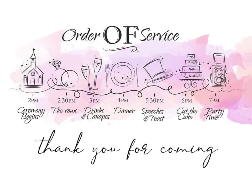 A2 Order of Service Sign – Wedthing